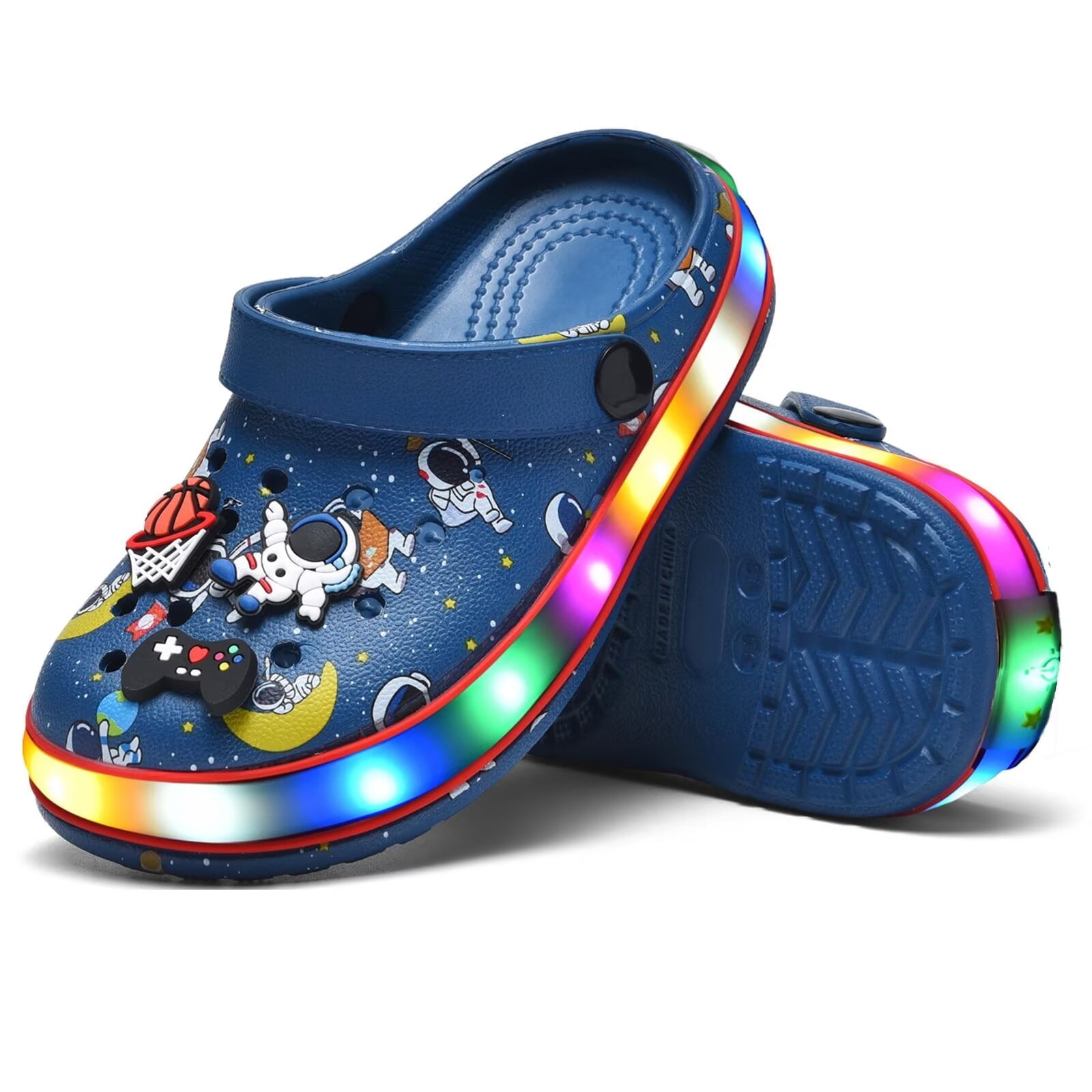 Kids' Clogs LED Garden Shoes Boys Girls Mules Light up Sandals Slip on ...