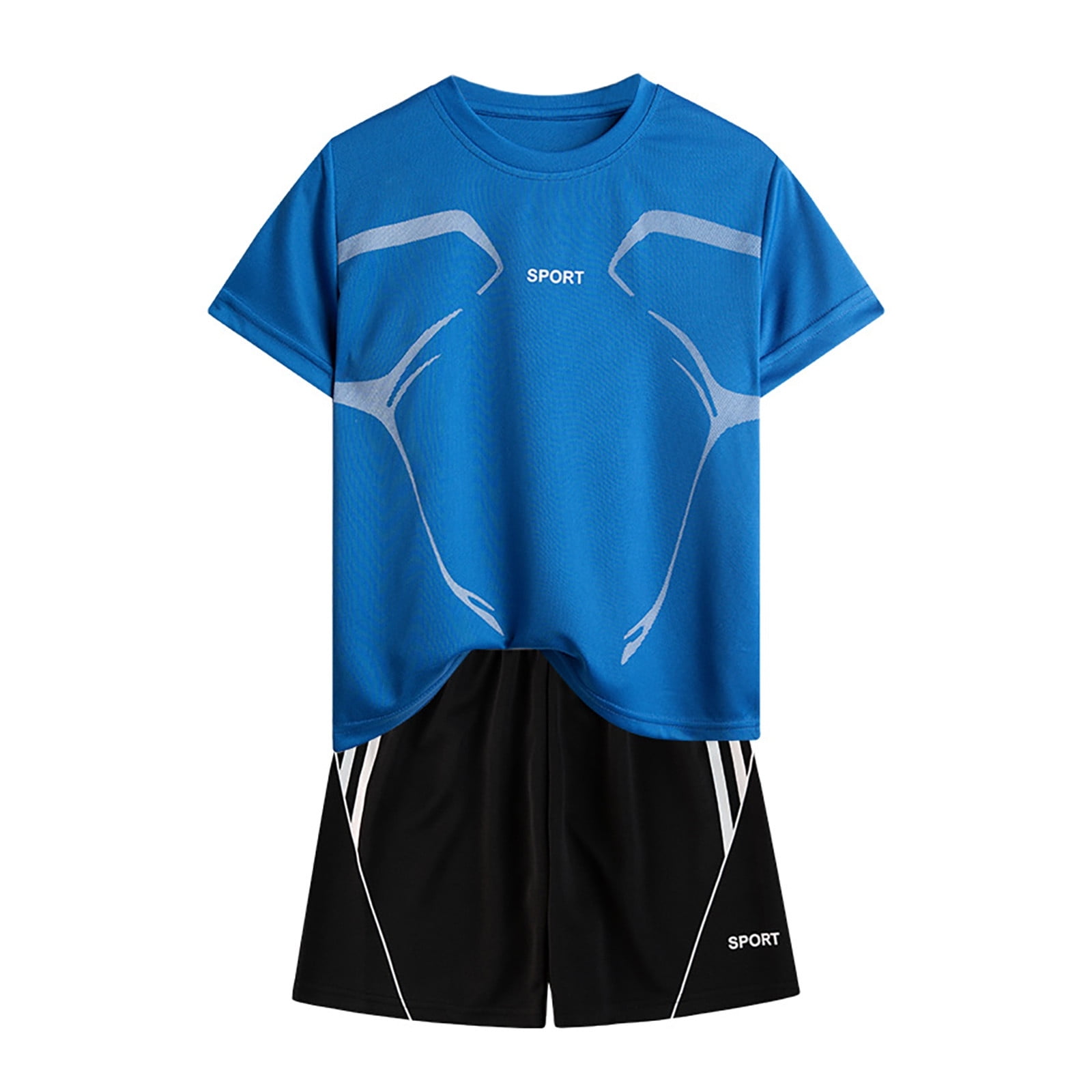 Kids Clothes 2 Piece Short Sleeve Running Suit Casual Summer Quick Dry ...