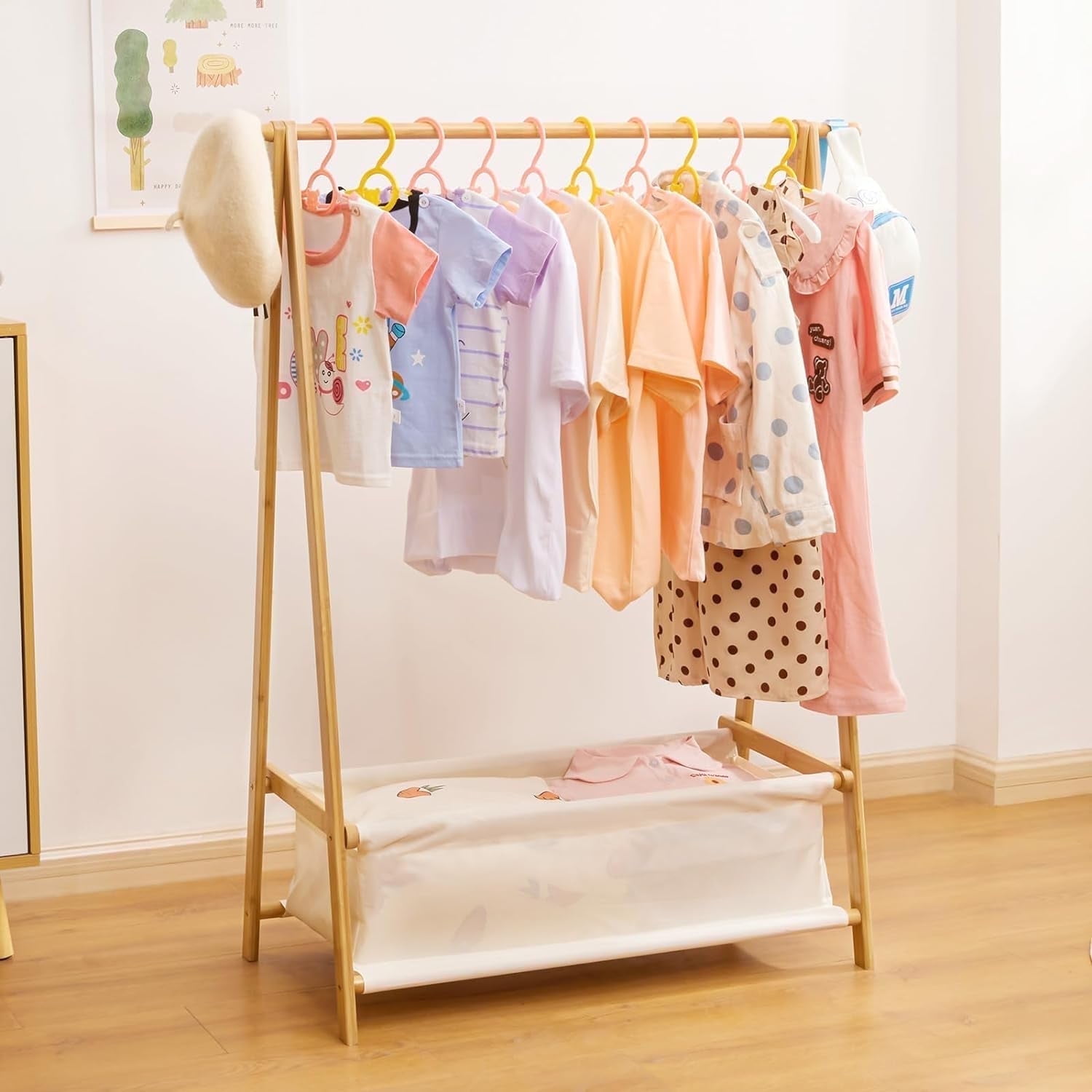 VigorPro Kids Clothing Rack with Storage Box, Dress up Holder, Child ...