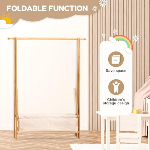 Kids Clothing Rack with Storage Box, Dress up Holder, Child Garment ...