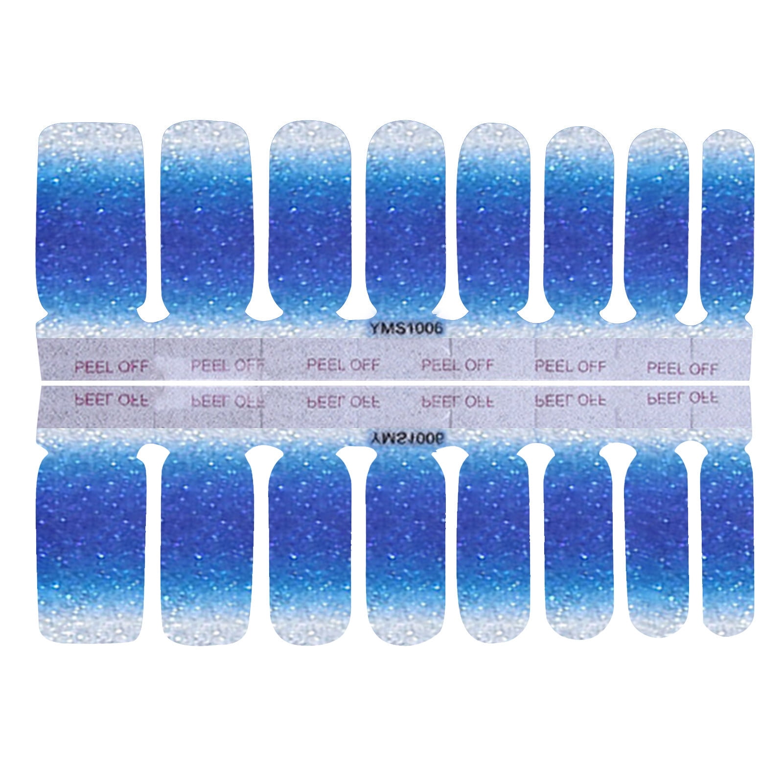 Sandistore Nail Stickers Glitter Gradient Color Full Wraps Polish ...