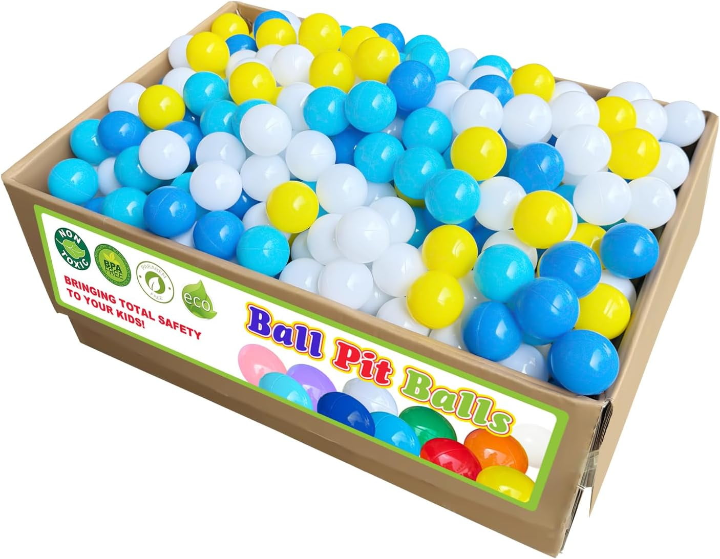 Kids Colorful 1000 Count Soft Plastic BPA & Phthalate Free Crush Proof Balls for Toddler 1-3 ...