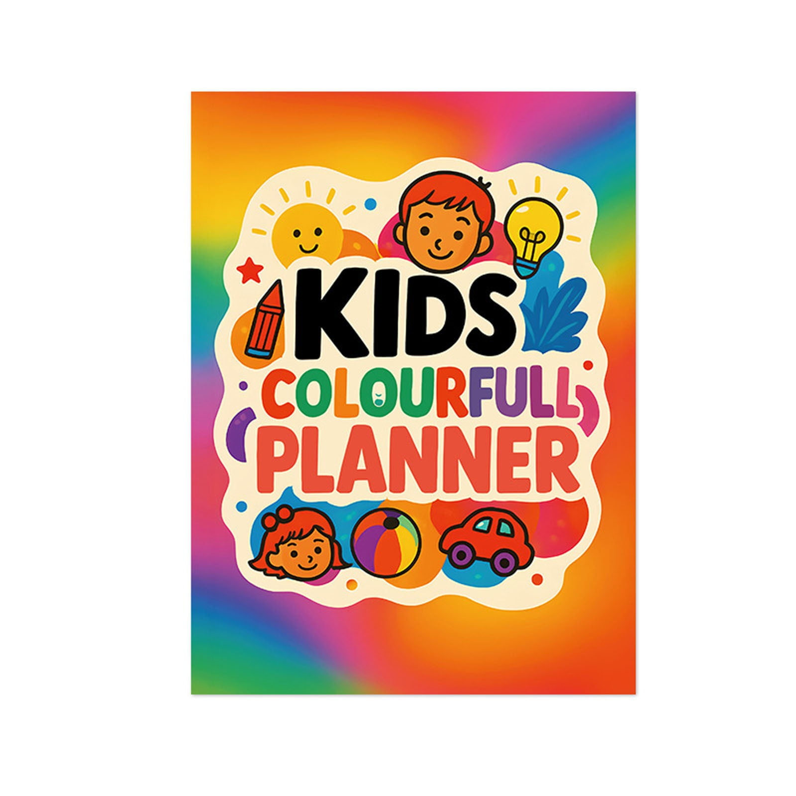 Kids Colorful Daily Planner Schedule Chart Organizer Learning Activity ...