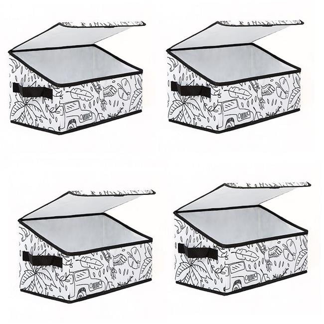 Kids Coloring Angled Storage Bin with Lid, Under Sea Print - Walmart.com
