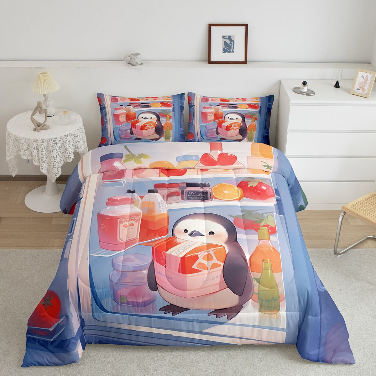 Comforter Twin Size, Kawaii Penguin Bedding Eid Gifts, Cartoon ...