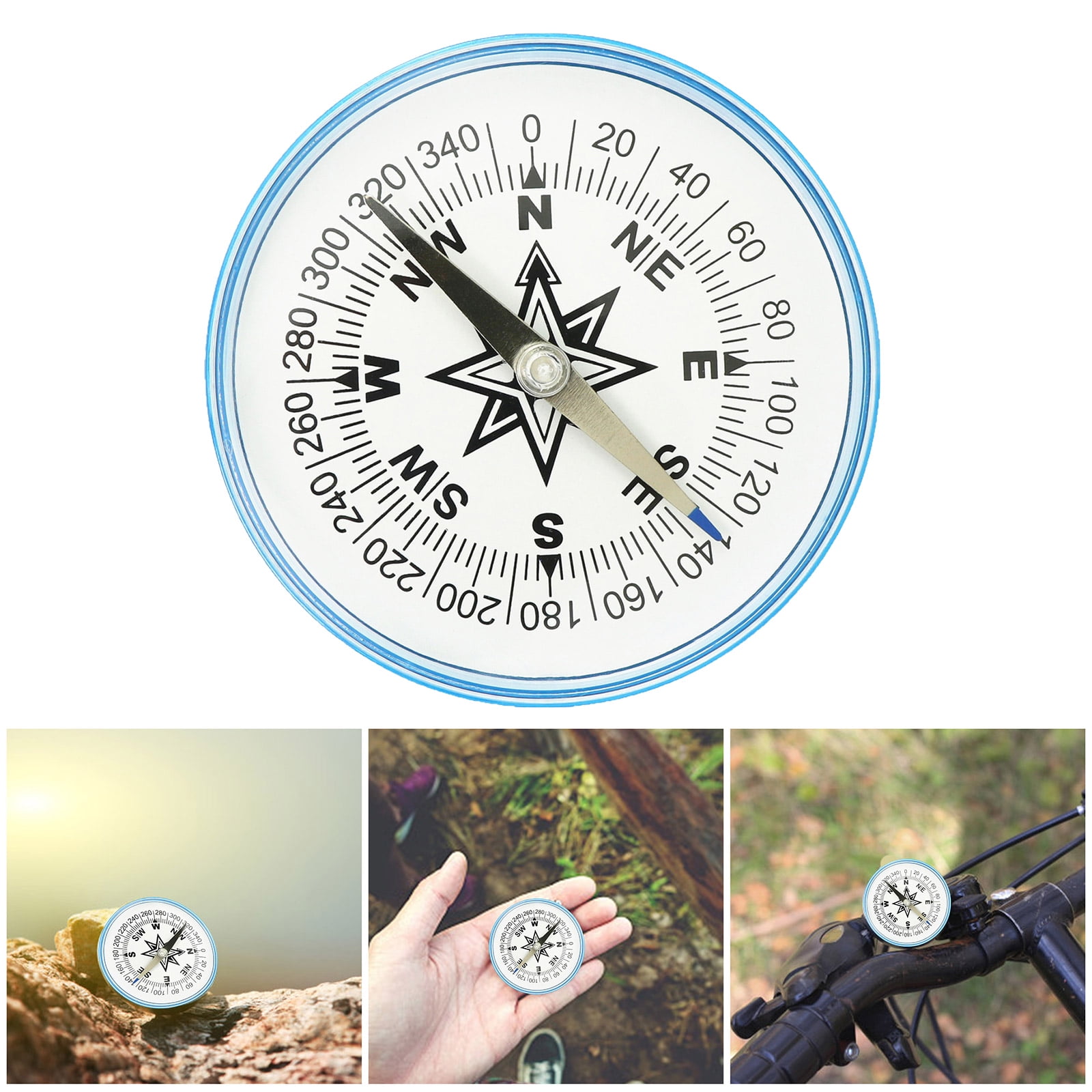 Kids Compasses Navigation Tool for Hiking Hunting Outdoor 100mm Large Pocket Compasses Round ...