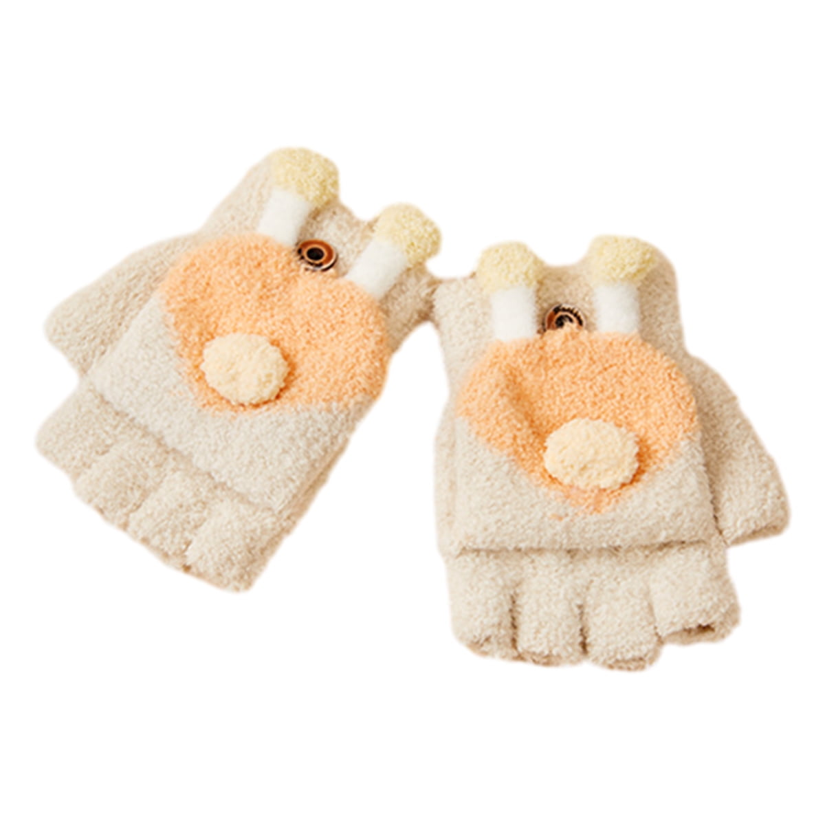 Kids Convertible Flip Top Sugar Bean Pattern Gloves Children Winter ...