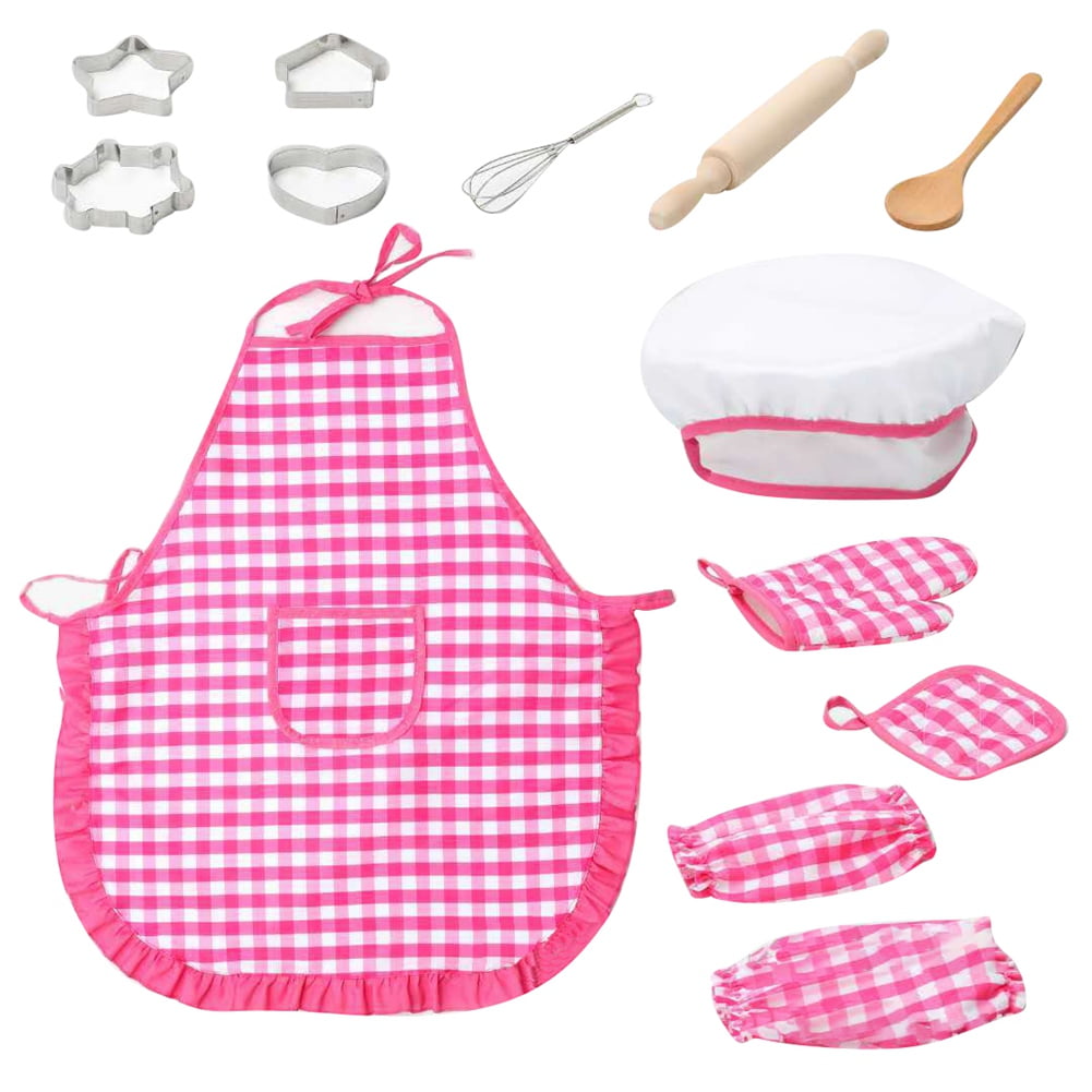 Kids Cooking & Baking Chef Set for Little Girls, Toddler Dress Up ...