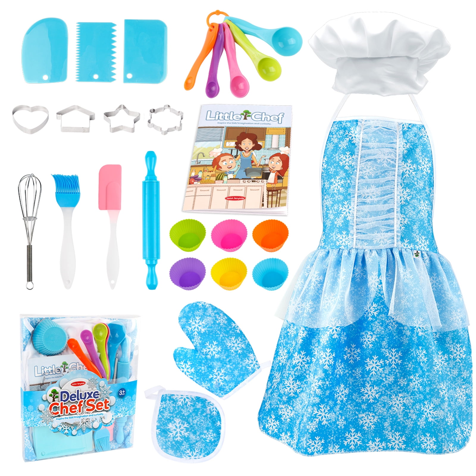 Kids Cooking and Baking Set，Chef Costume Set with Kids Apron, Kids Chef ...