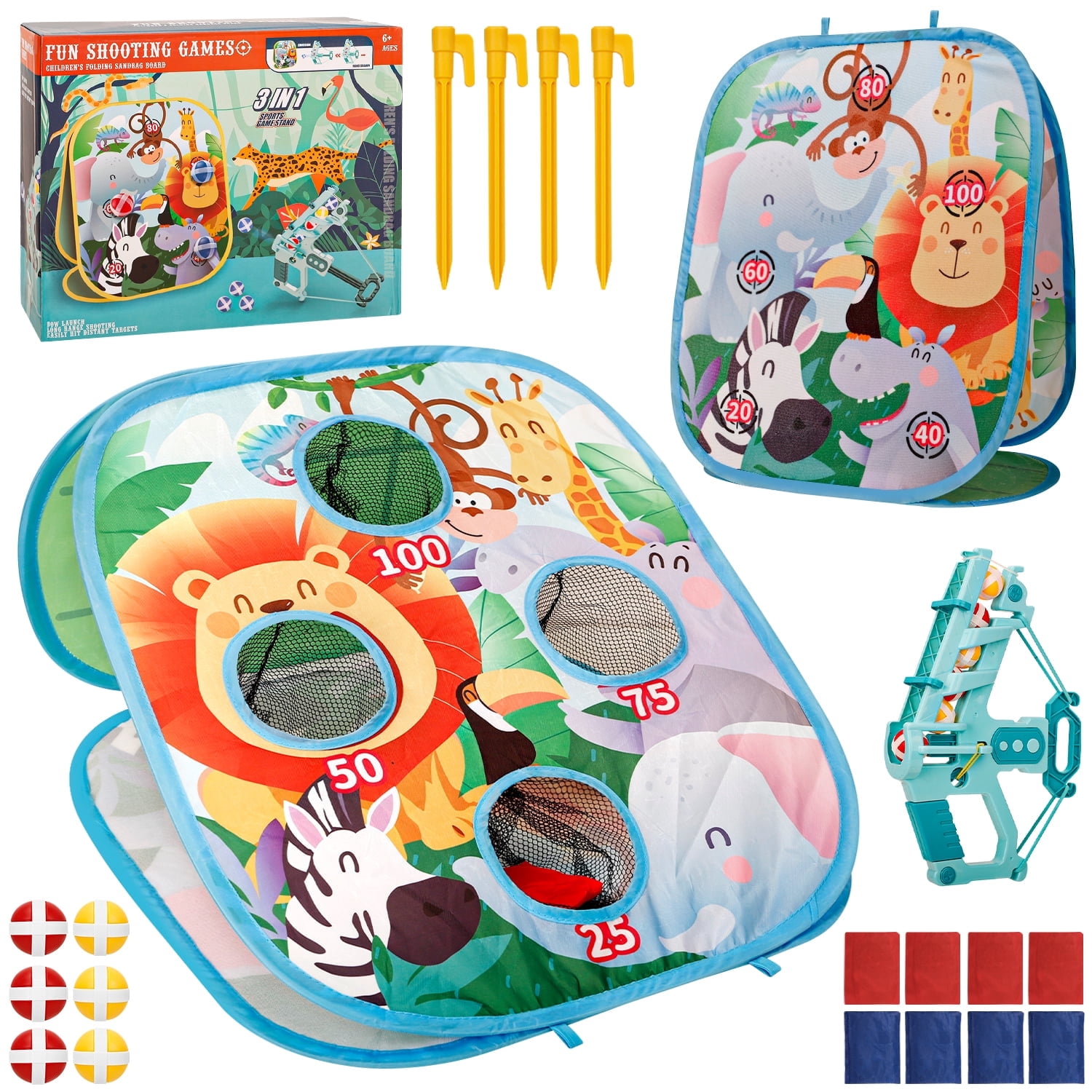 XUEYU Upgraded 3 in 1 Animal Bean Bag Toss Game for Kids, Outdoor ...