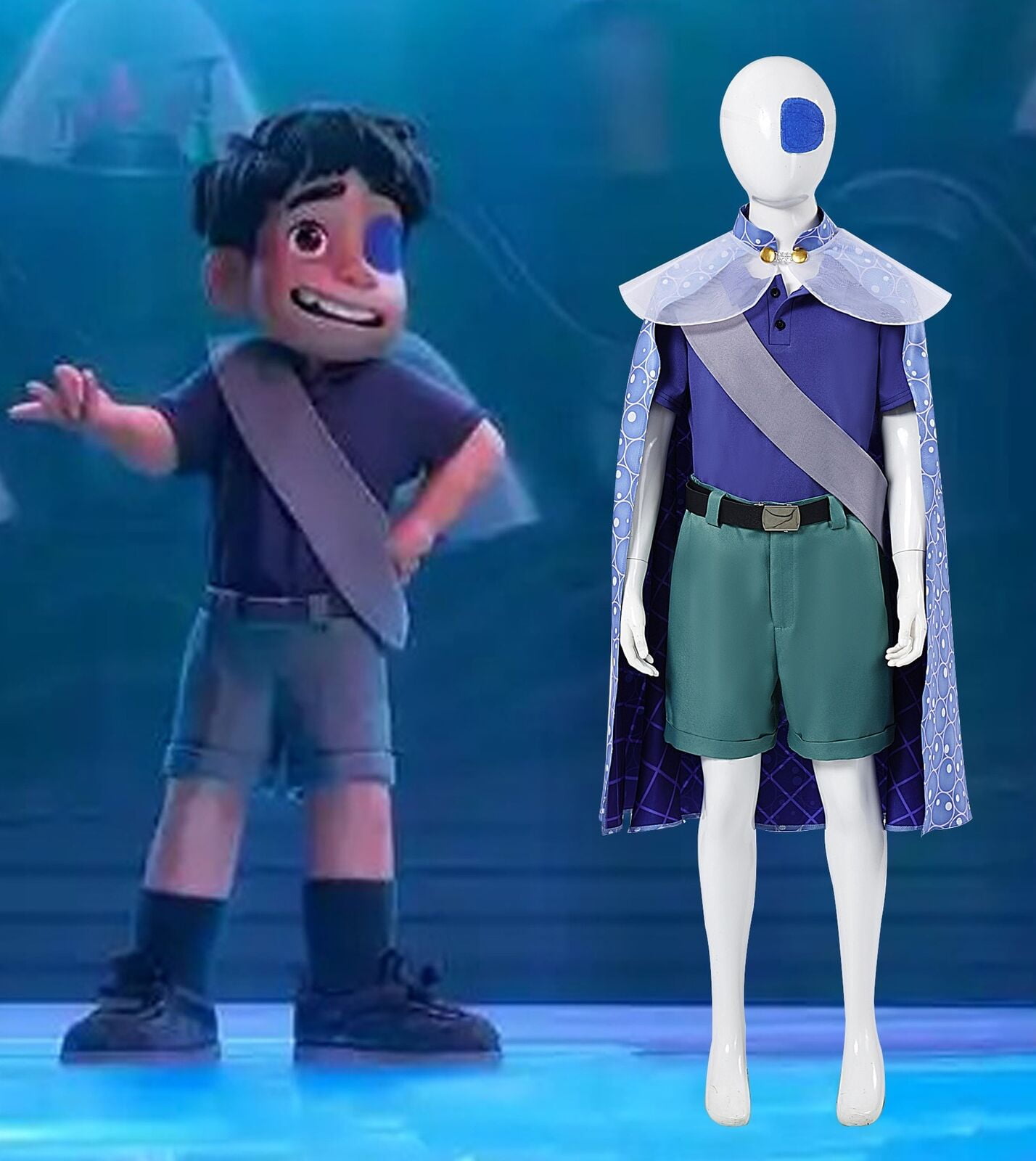 Kids Cosplay Elio Costume T-shirt Shorts Cloak Belt Outfits Boys Full ...