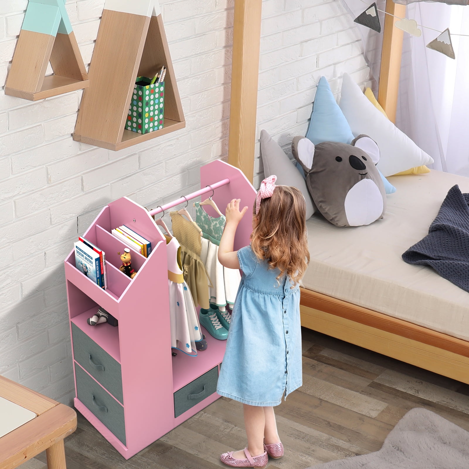 Kids Costume Organizer、 Costume Rack、Kids Armoire、Open Hanging Armoire ...