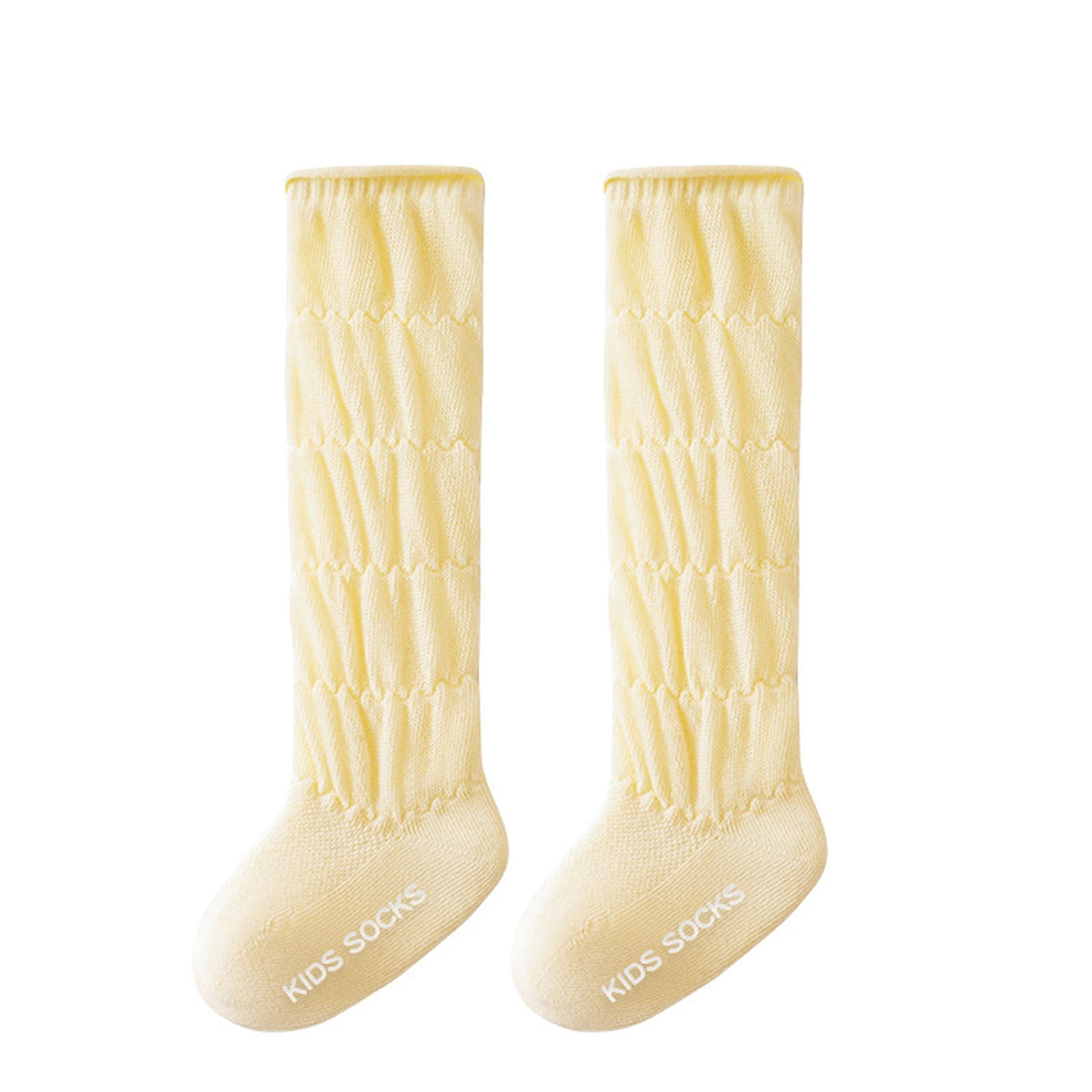 Kids Cotton Tube Socks Girls Boys Breathable Solid Color Knee-High ...