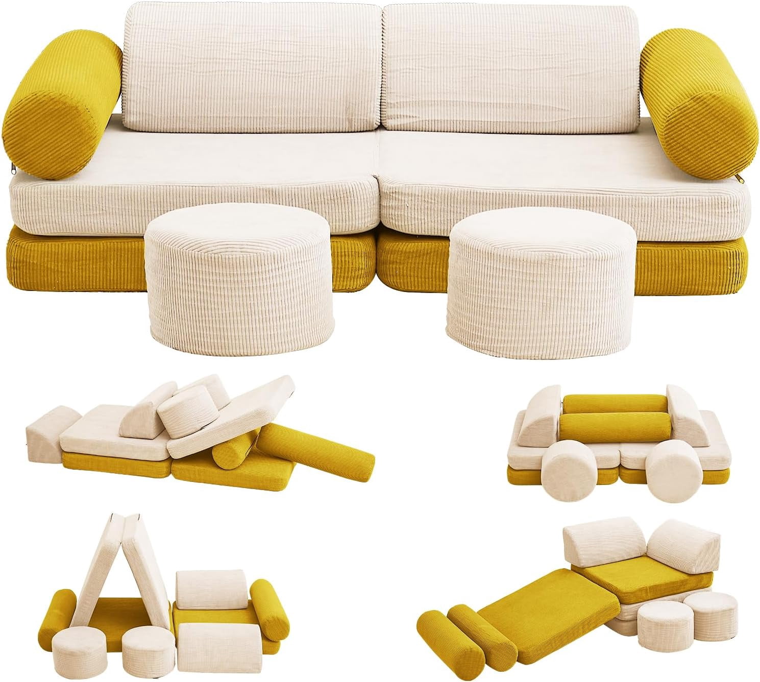 Kids Couch 10PCS, Modular Toddler Couch, Kids Couch for Playroom ...