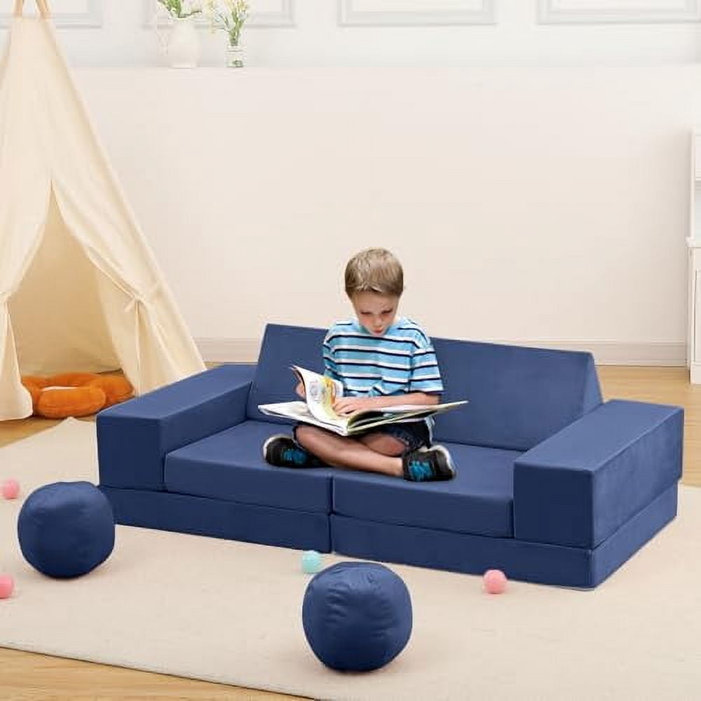 Kids Couch, 12 Pcs Couch Kids Sofa for Playroom, Toddler Sofa Moudlar ...