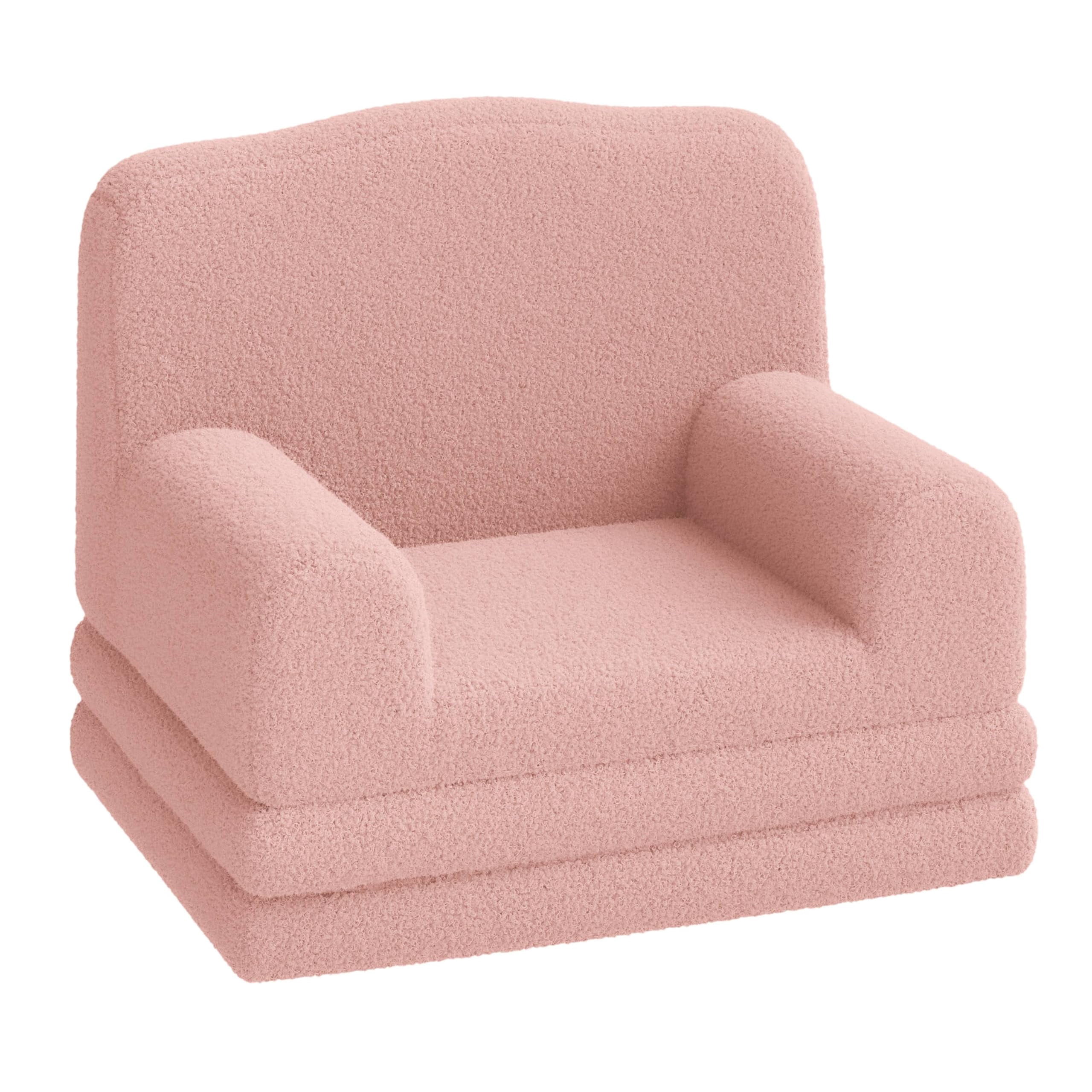 Kids Couch, 2-In-1 Comfy Toddler Couch Fold Out, Convertible Sofa to ...