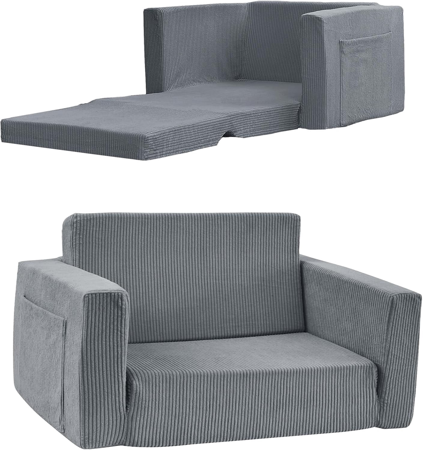 Kids Couch Children's 2 in 1 Flip Open Foam Sofa Extra Wide Couch Foam ...