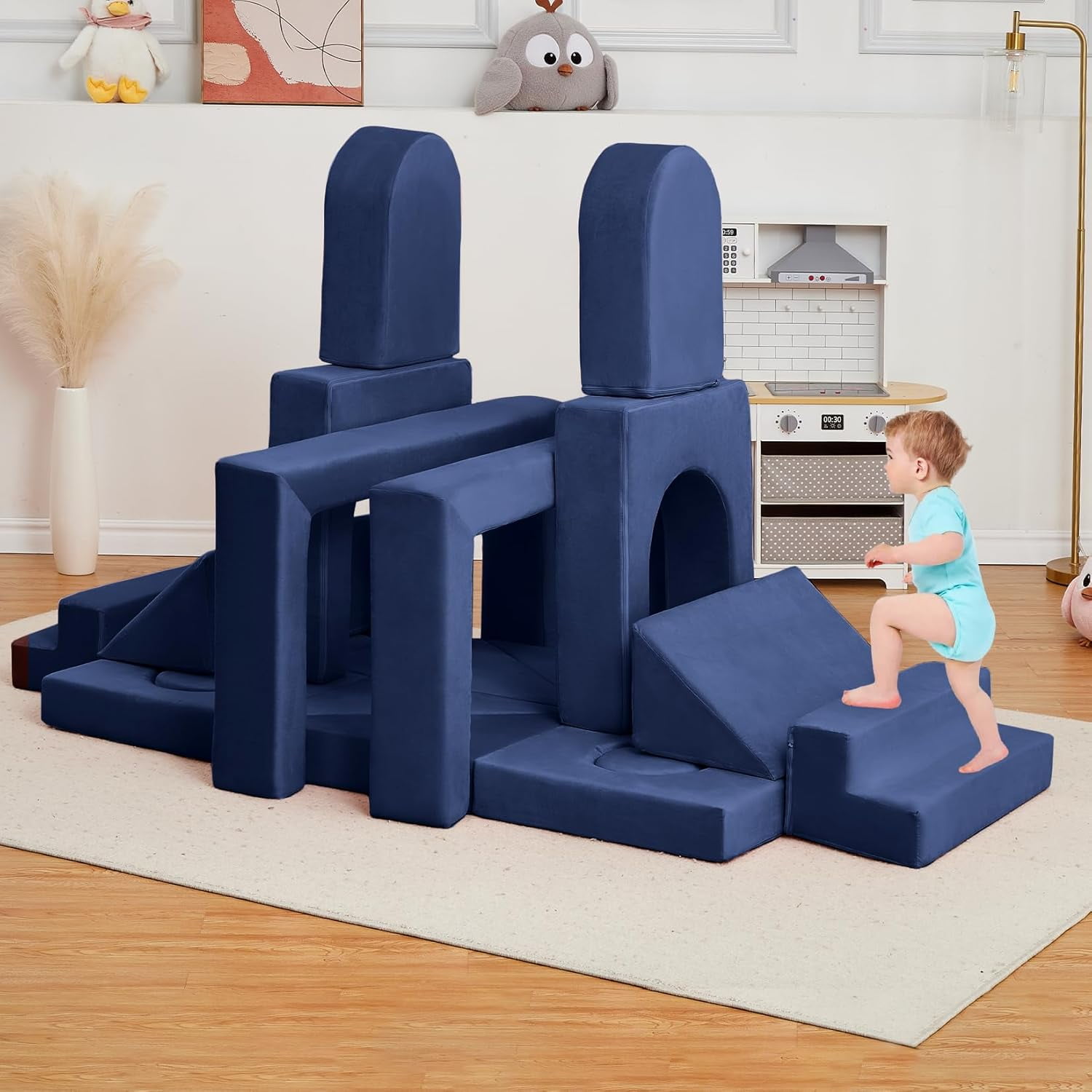 Kids Couch Convertible Nugget Couch, 22Pcs Modular Kids Play Couch ...