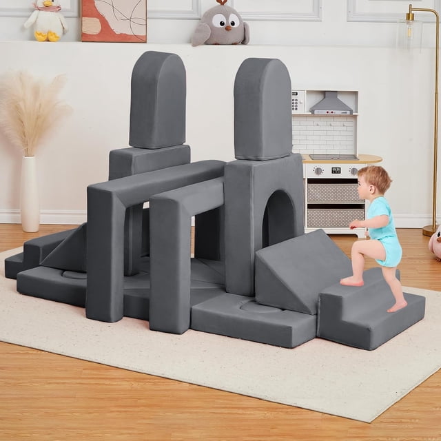 Kids Couch Convertible Nugget Couch, 22Pcs Modular Kids Play Couch ...