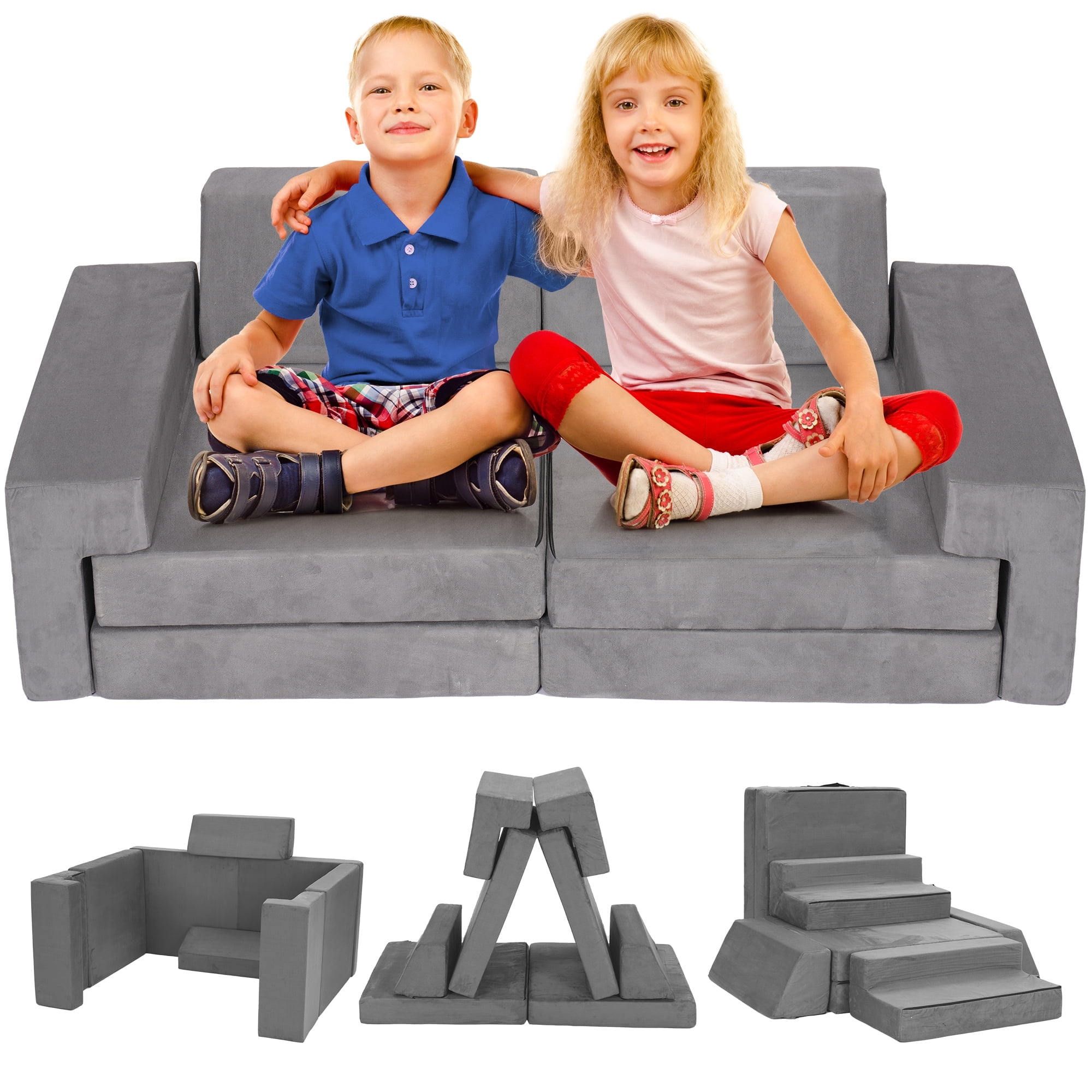 Kids Couch,EVMORE 8Pcs Modular Toddler Play Couch,Floor Sofa ...