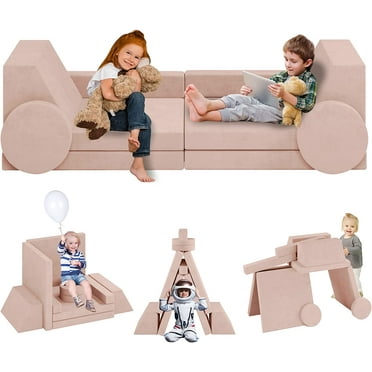 Kids Sofa Couch 10PCS, Linor Modular Toddler Couch for Playroom, Dutch ...