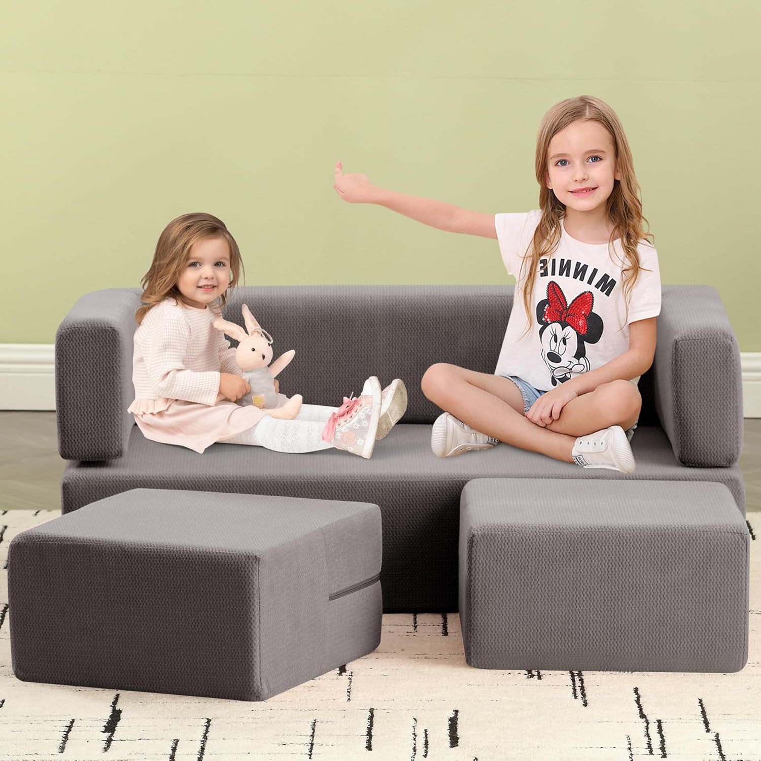 Kids Couch - Modular Kids Sofa for Toddler and Baby Playroom/Bedroom ...