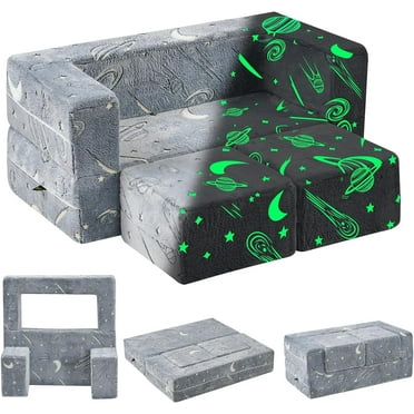 Marshmallow Furniture 2-in-1 Flip Open Couch Bed Kids Foam Sofa, Toy ...