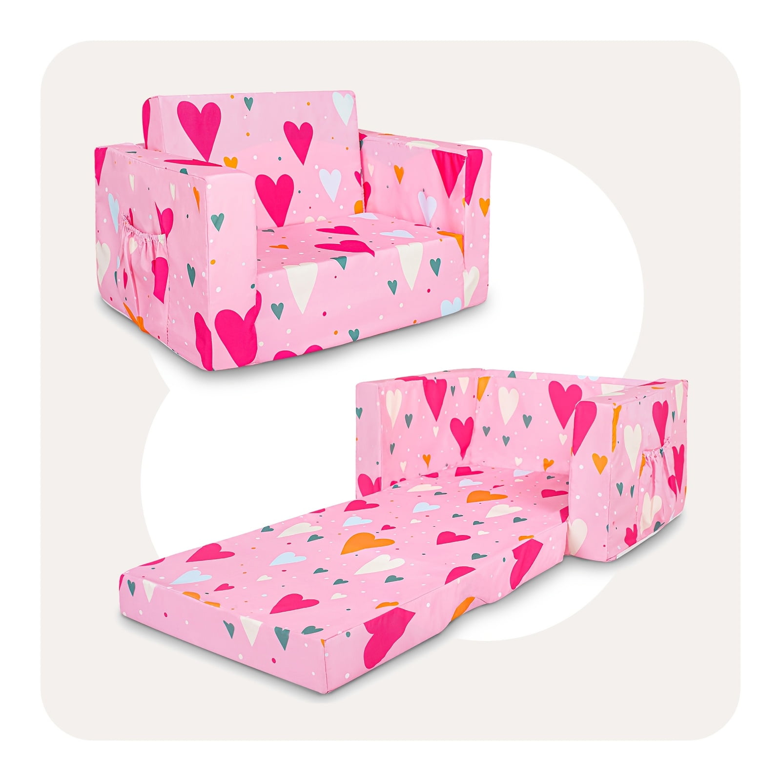 Kids Couch: Super Soft Sofa, Fold Out For Girls And Boys Flip Out ...