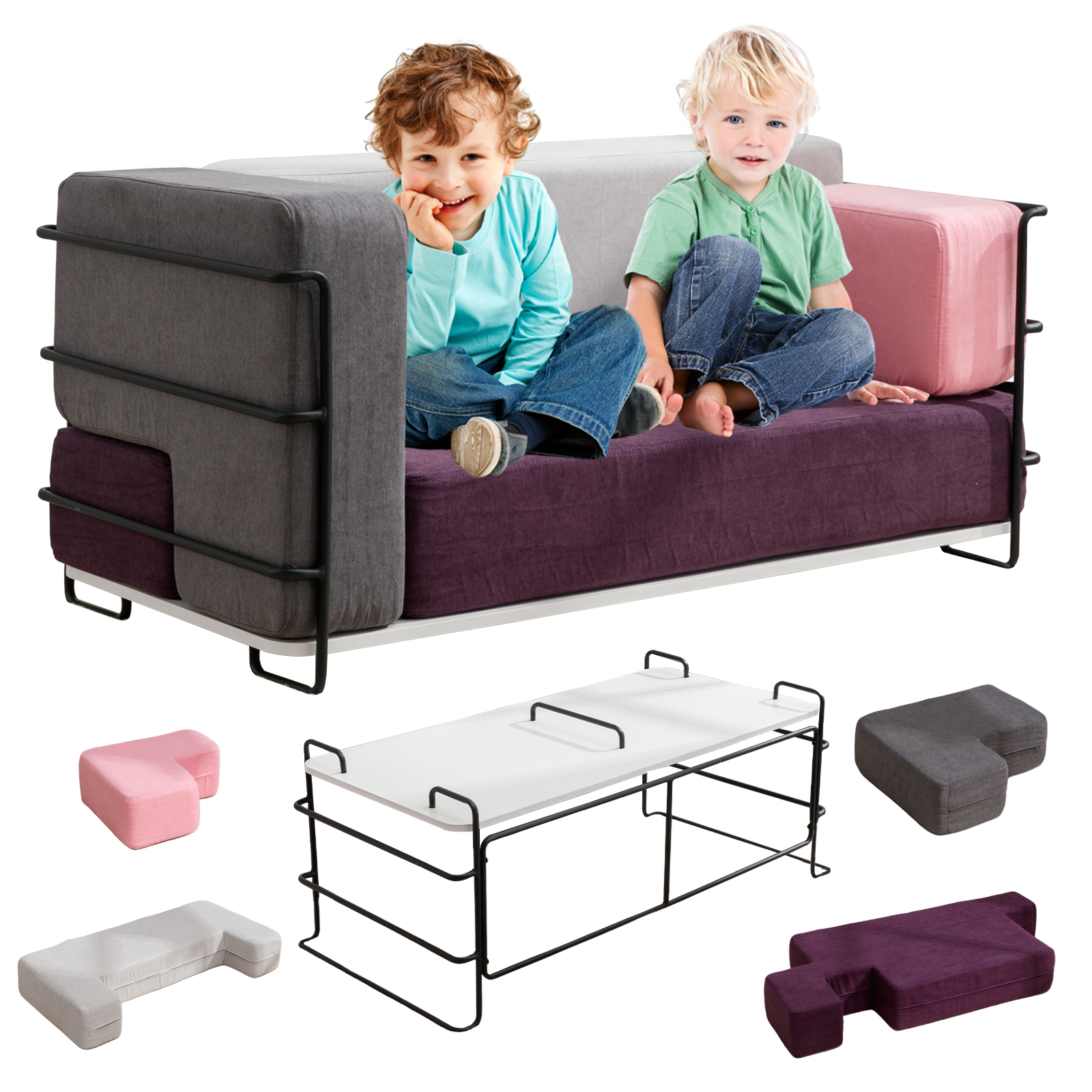 Infans Kids Sofa Strawberry Armrest Chair Lounge Couch w/2 Pillow ...