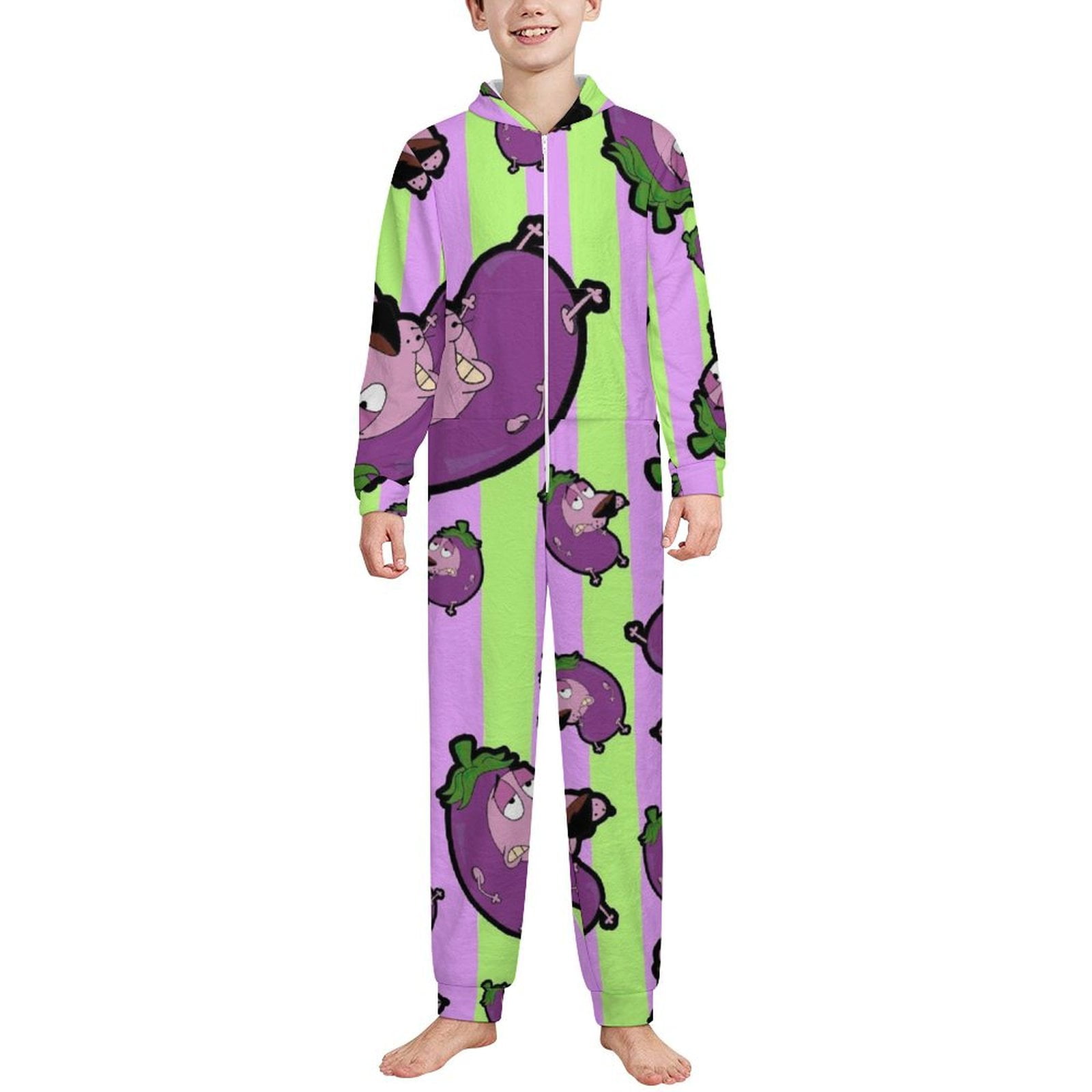 Kids Courage The Cowardly Dog Fleece Pajama One Piece Sleepwear ...