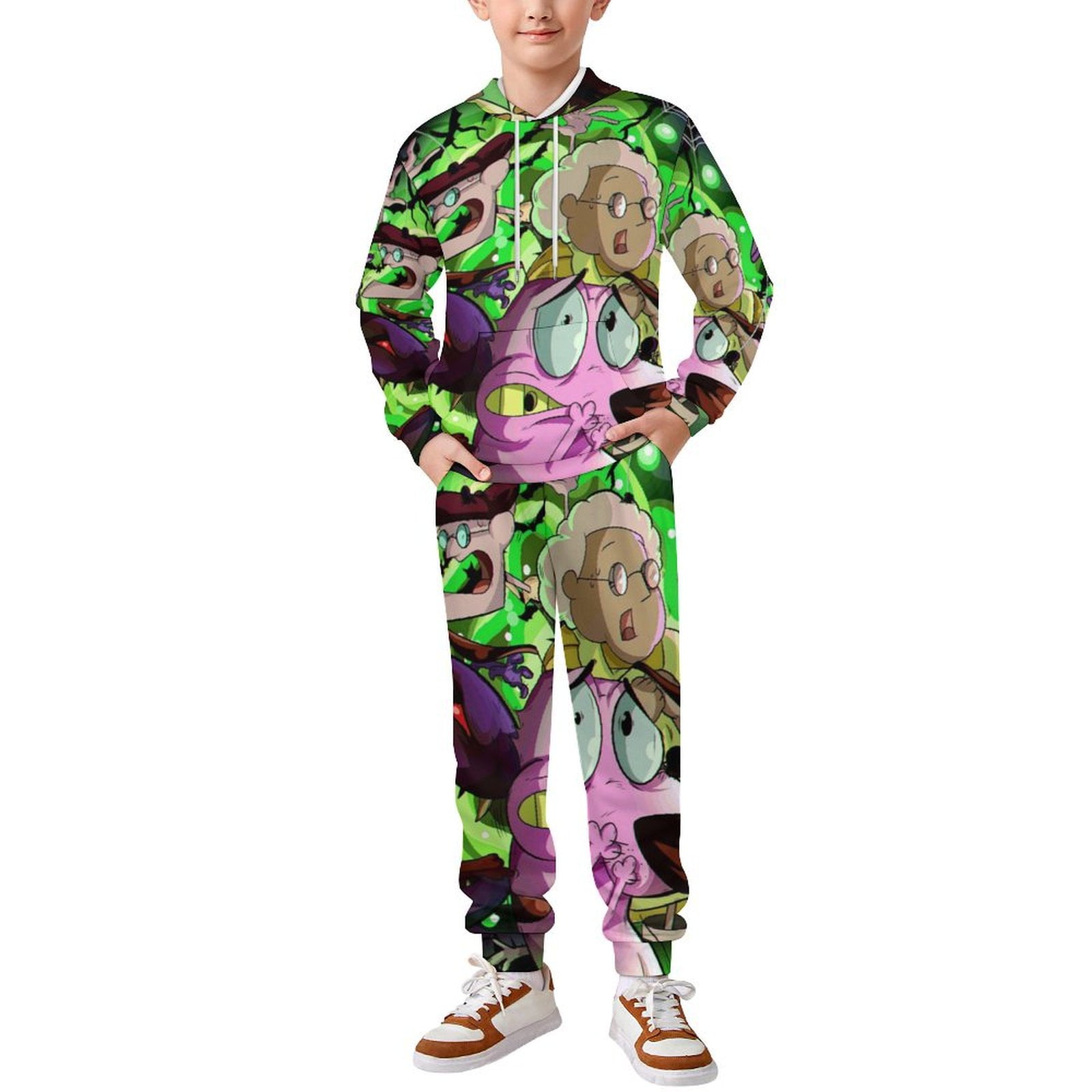 Kids Courage The Cowardly Dog Hoodie With Pant Set 3D Print Hooded Sweatshirt Sweatpant Suit 2 ...