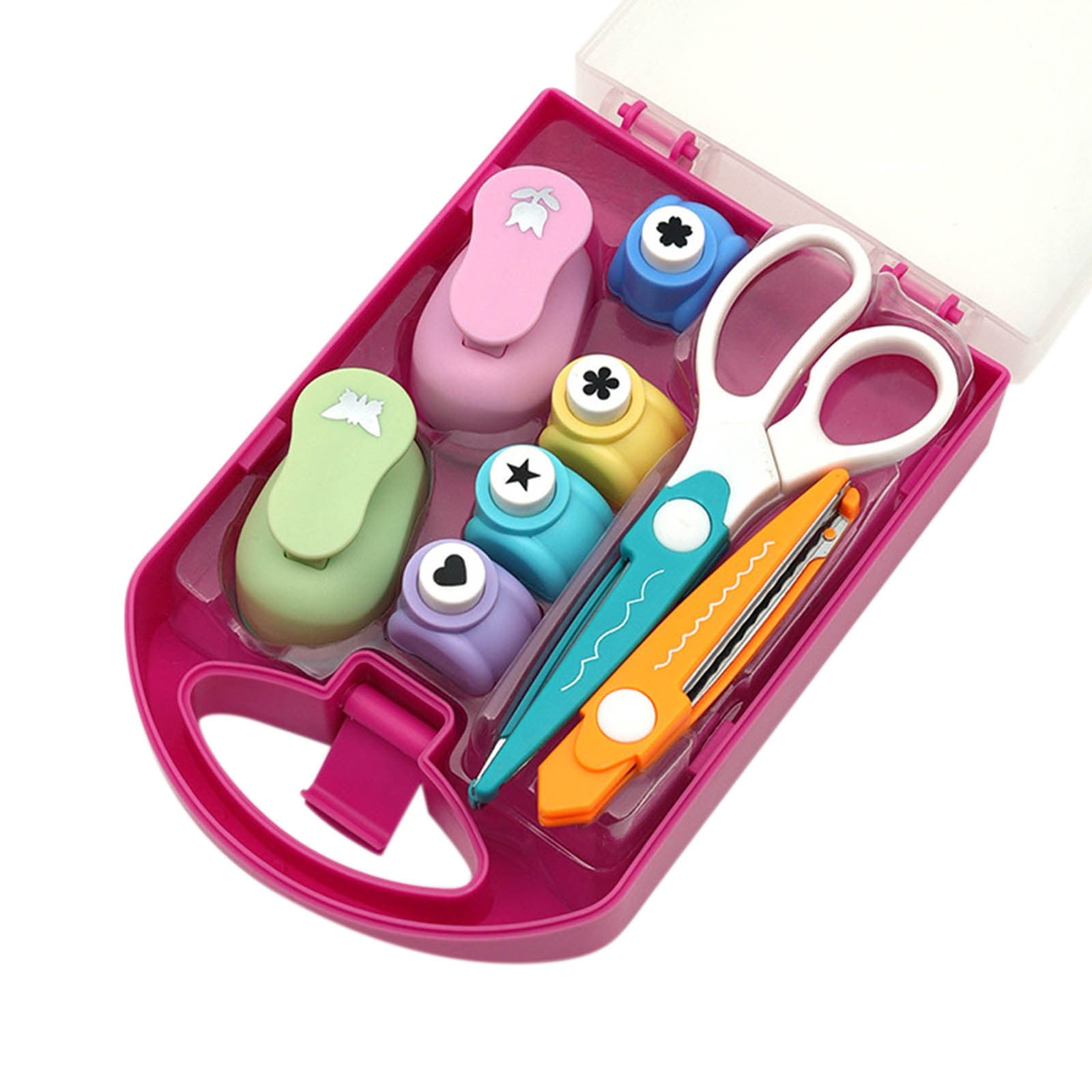Kids Craft Punch Set - Shape Punches with Scissors and Border Punch ...
