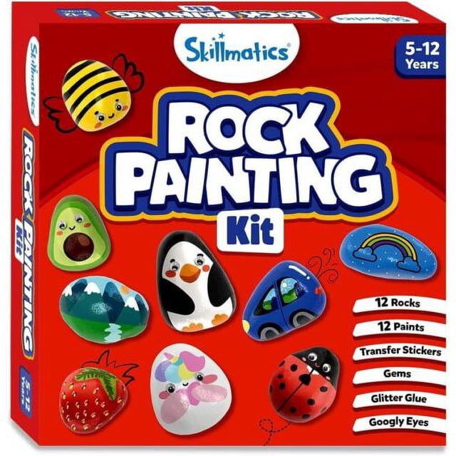 Kids Craft Rock Painting Kit for Girl Boy Gift Stickers Googly Eyes ...