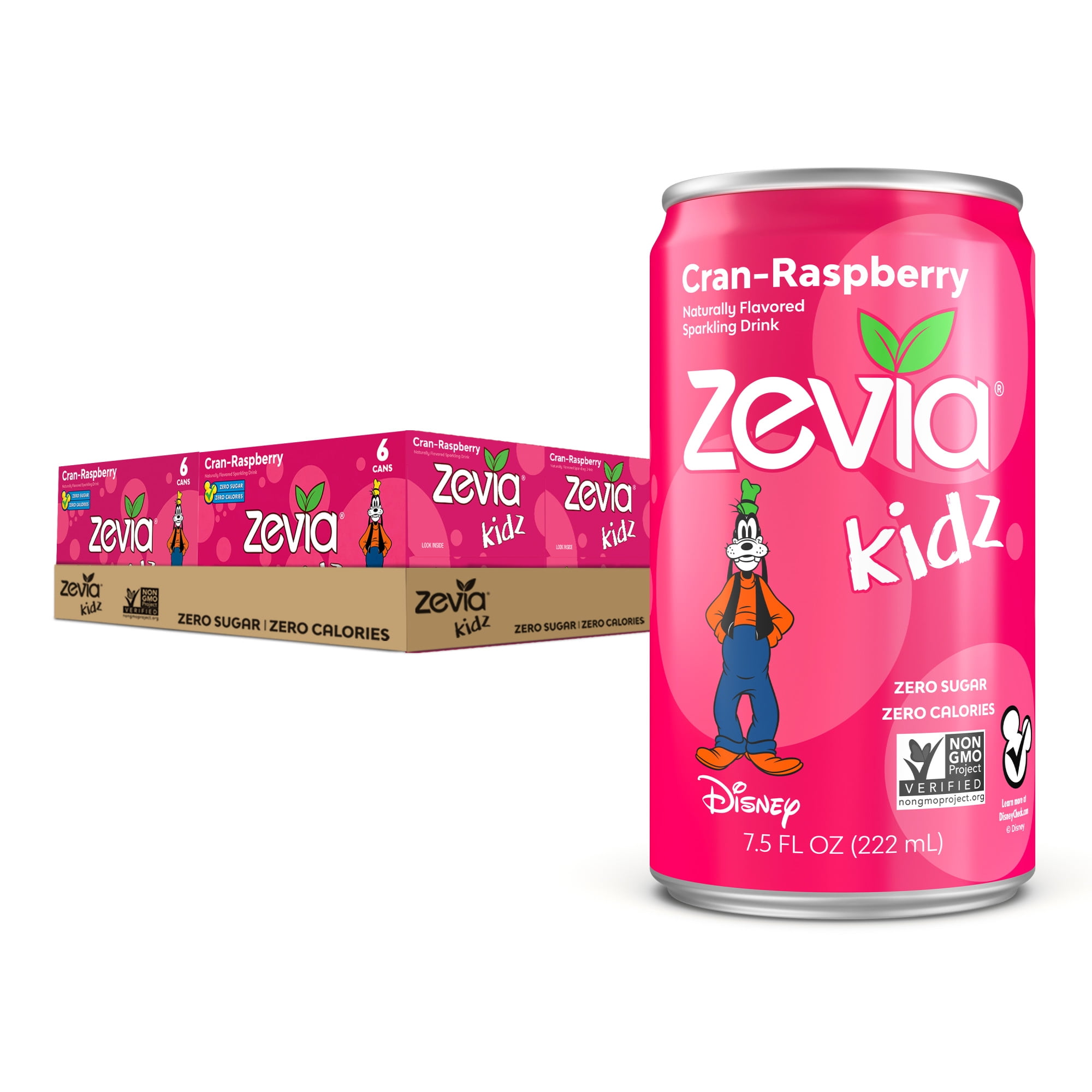 Zevia Zero Sugar Kids, Cran-Raspberry, Sparkling Drink, 7.5 Fl Oz (Pack ...