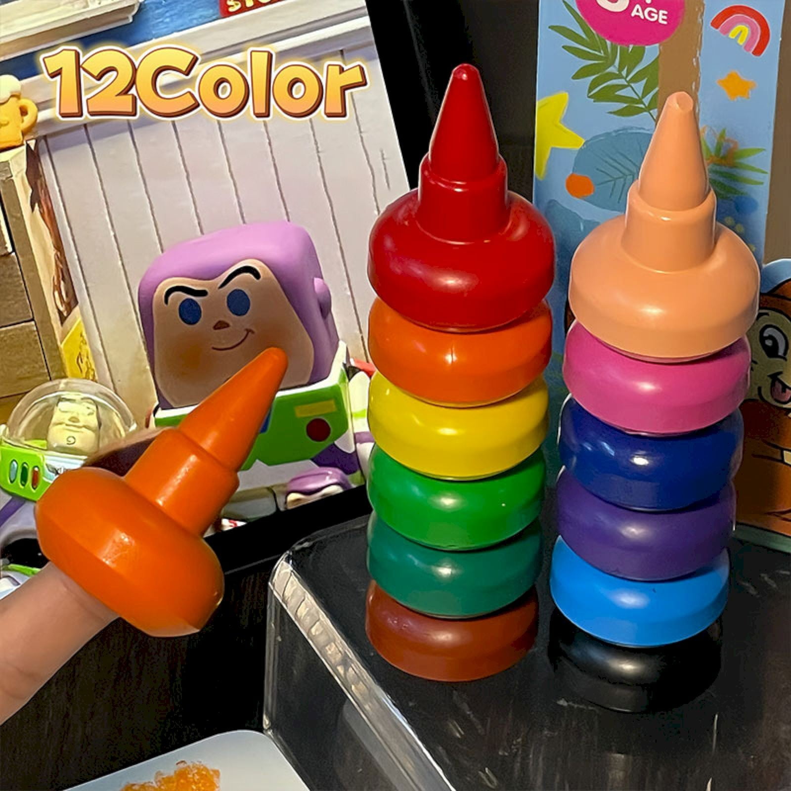 Kids Crayons Art Kit 6/12 Colors Protective Coloring Crayons Adorable ...