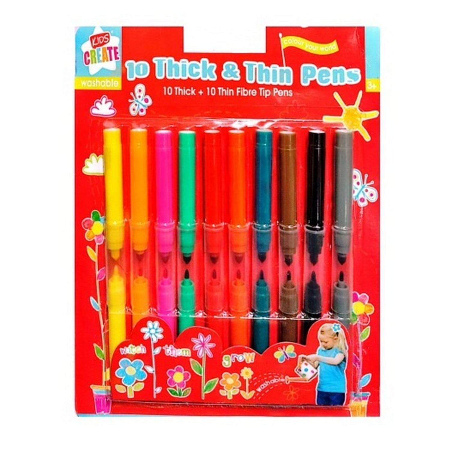 Kids Create Thick And Thin Coloring Pens (Pack of 20) - Walmart.com