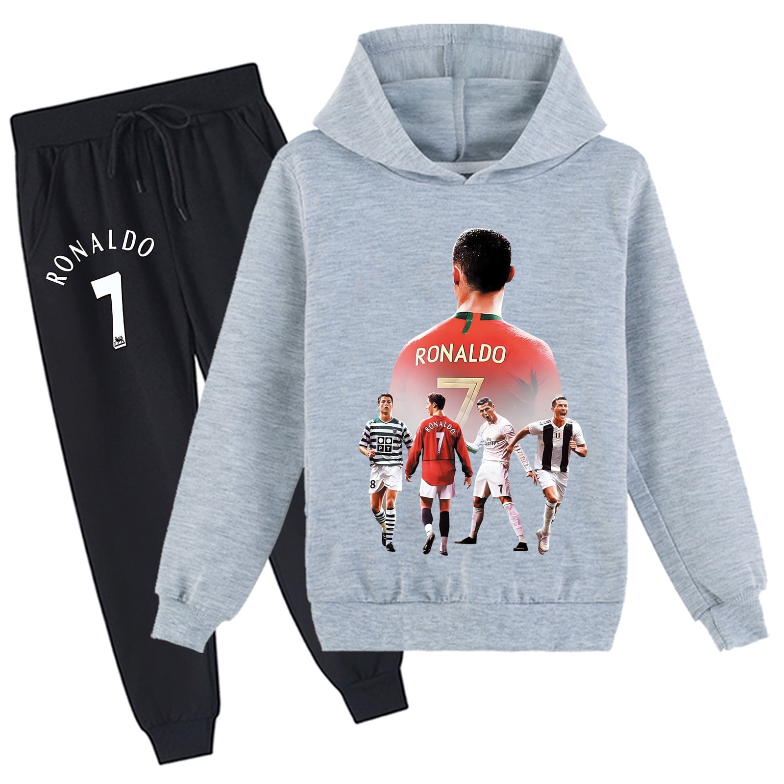 Kids' Cristiano Ronaldo pullover hoodie with matching sweatpants—soft ...