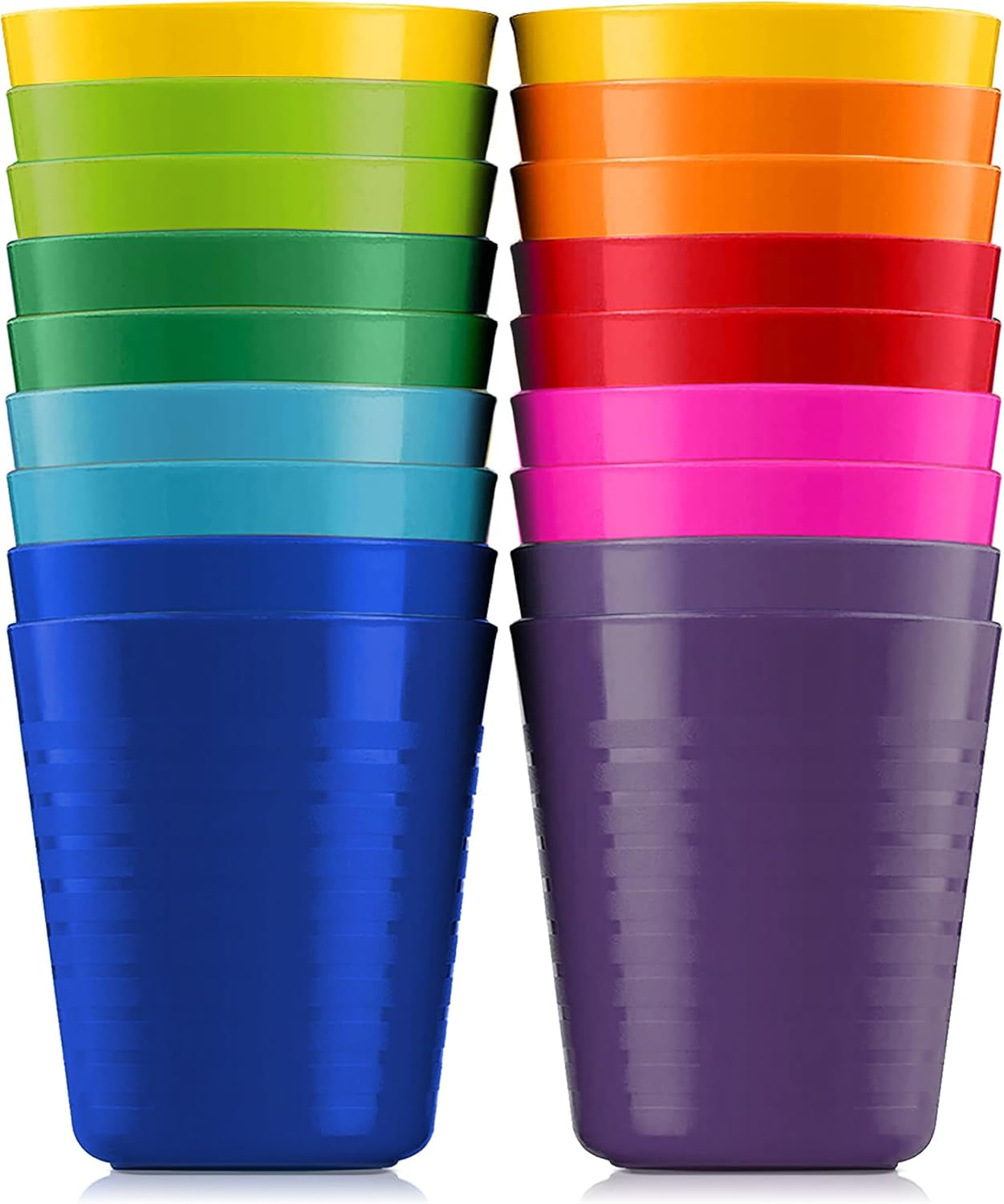 Kids Cups - Set of 18 Plastic Toddler Cups 8 Ounce Children Drinking ...
