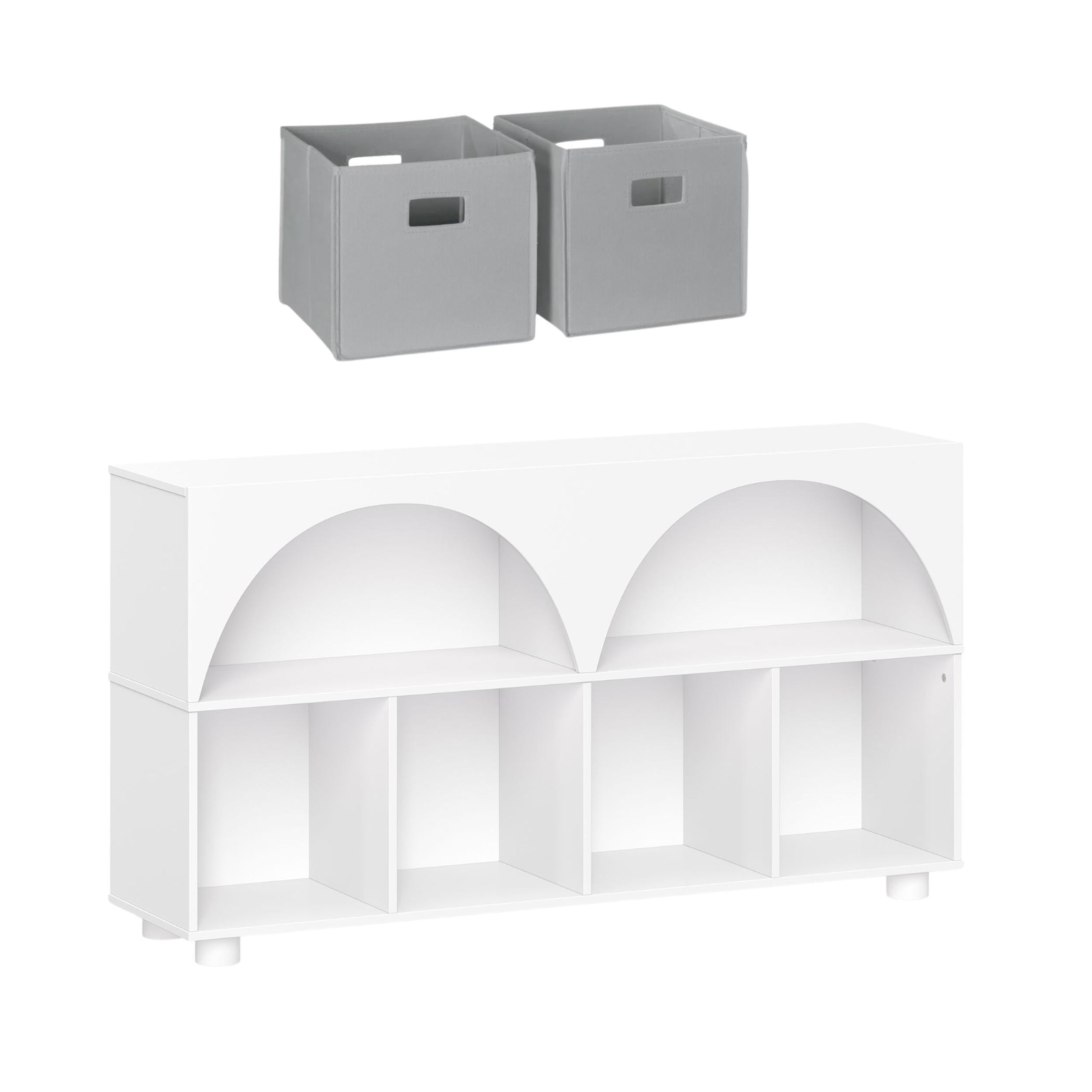 RiverRidge Kids Curve Appeal 46in Arched Bookcase with Cubby Storage ...