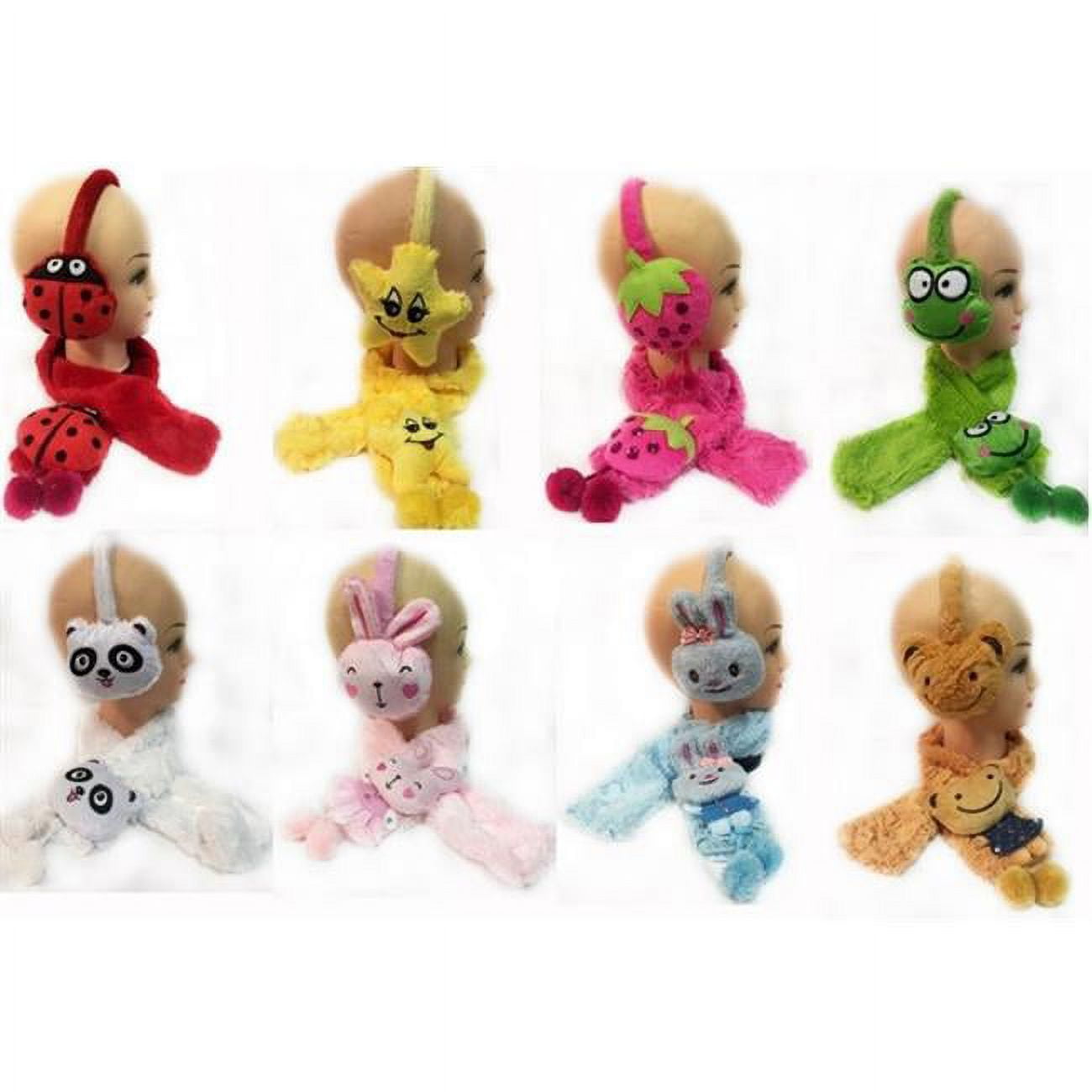 Kids Cute Assorted Design Scarves Ear Muff Set - Case of 36 - Walmart.com