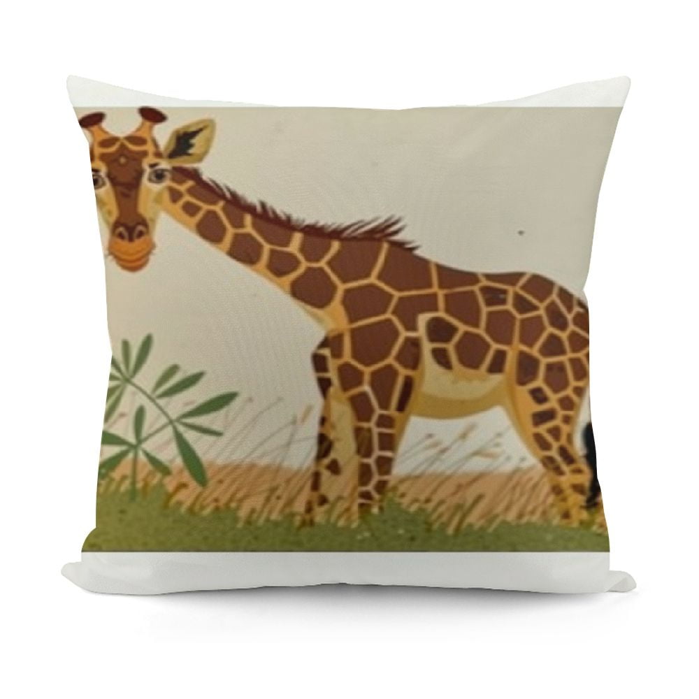 Kids Cute Cartoon Animal Pillow Covers Giraffe Elephant Lion Throw ...