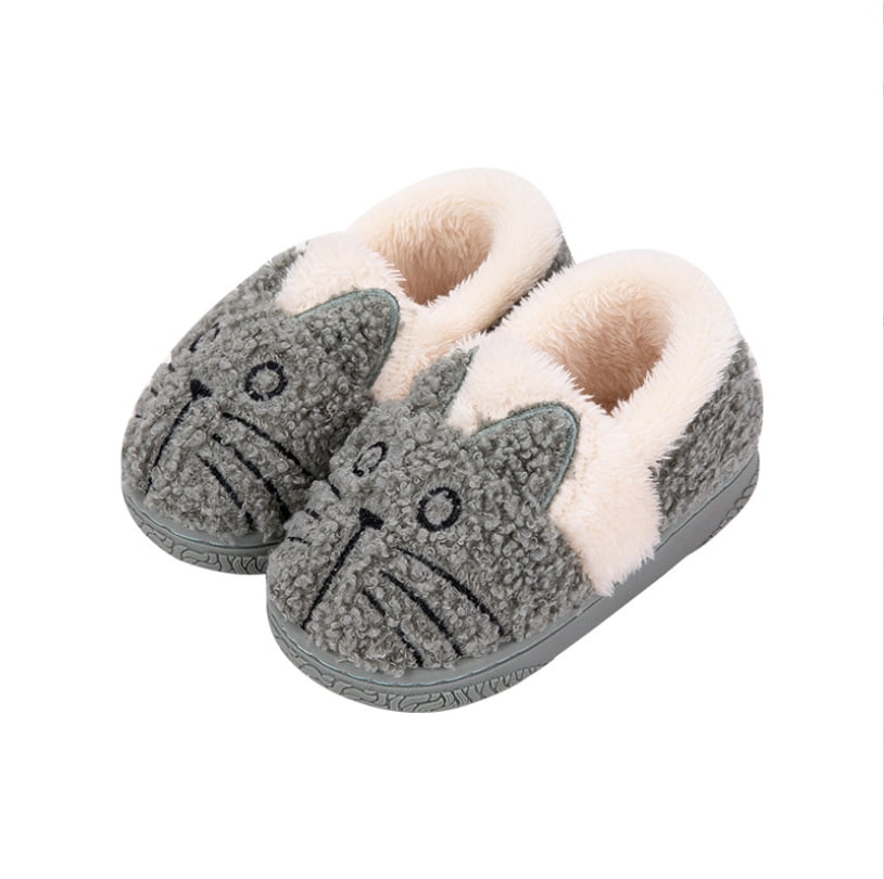 Kids Cute Cat House Slippers Girls Boys Warm Slippers Bedroom Home ...