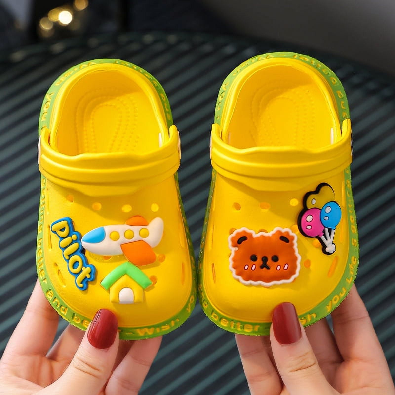 Kids Cute Clogs Cartoon Garden Shoes Boys Girls Slides Slippers Indoor ...