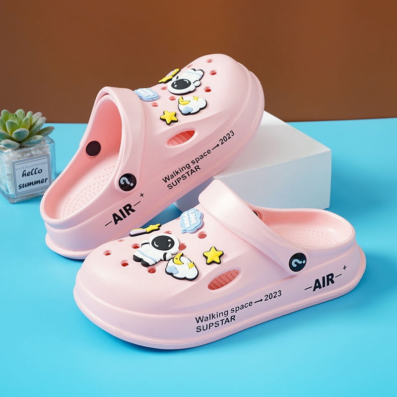 Kids Cute Clogs Cartoon Garden Shoes Boys Girls Slides Slippers Indoor ...