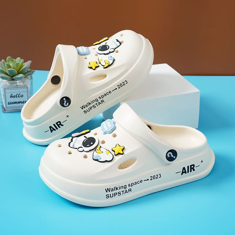 Kids Cute Clogs Cartoon Garden Shoes Boys Girls Slides Slippers Indoor ...