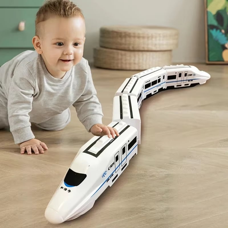 Kids DIY Simulation High Speed Railway Train Toy Car Electric Sound ...