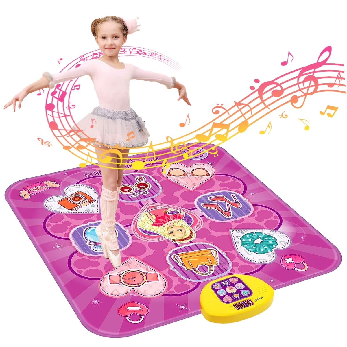 Kids Dance Mat, Electronic Music Dance Pad Toy with LED Lights, Dance ...