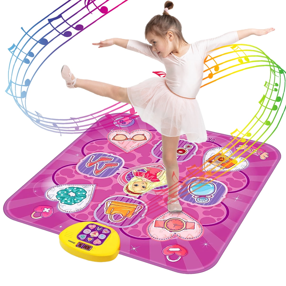 GLUAAE Electronic Dance Mat with LED Lights for Kids, Ages 3-10,Purple ...