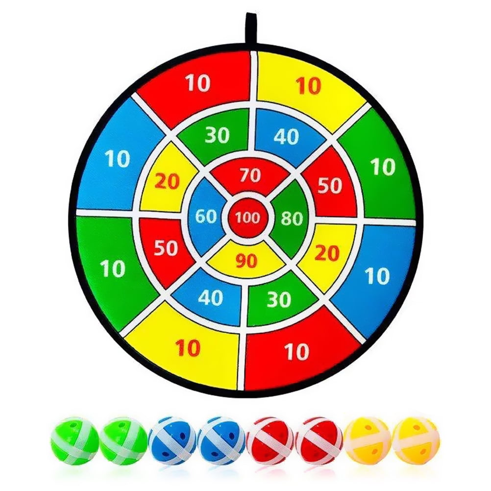 Kids Dart Board Set Dart Board with 8 Sticky Balls Safe Dart Game Dart ...