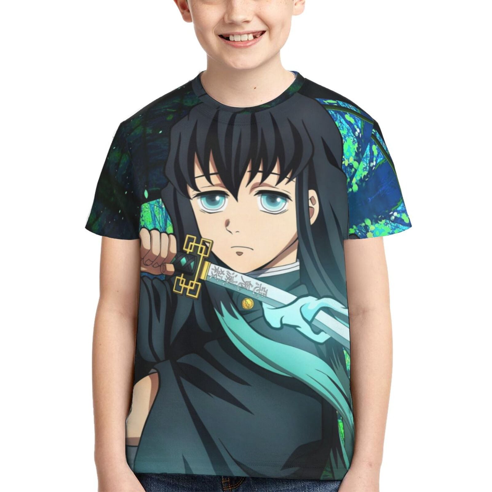 Kids Demon Slayer Muichiro Tokito T-Shirt 3d Printed Shirt Short Sleeve ...